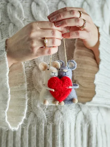Peo Christmas 装饰品 mice heart来自Bloomingville - nordicnest.cn